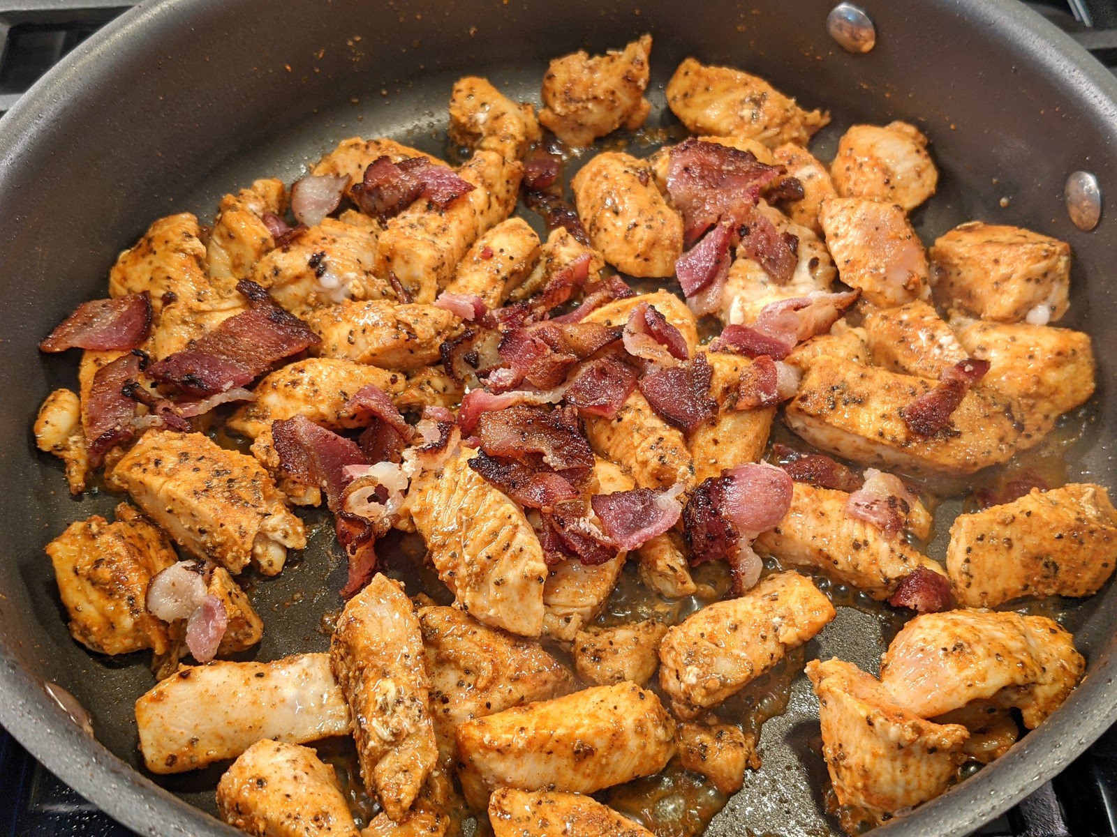 Chicken Bacon Caesar Zucchini Chip Salad