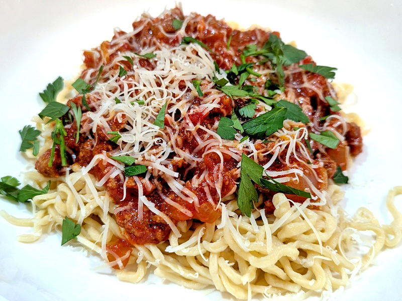 Homemade Spaghetti with Savory Meat Sauce - Cooking Chris