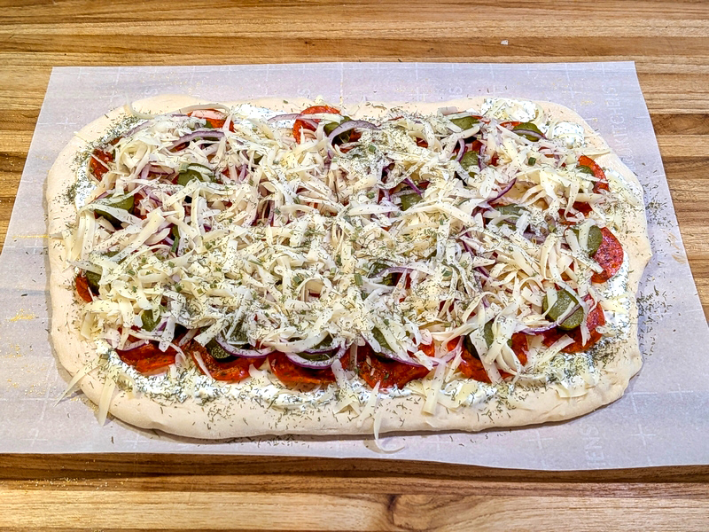 Dill Ranch Pepperoni Pickle Pizza - Cooking Chris